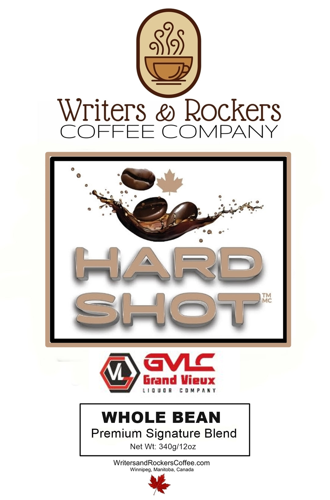 Hard Shot Premium Blend – Writers and Rockers Coffee Company